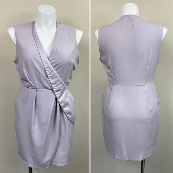 ASOS | Dresses | Asos Lilac Asymmetrical Faux Wrap Sheath Dress 2 ...